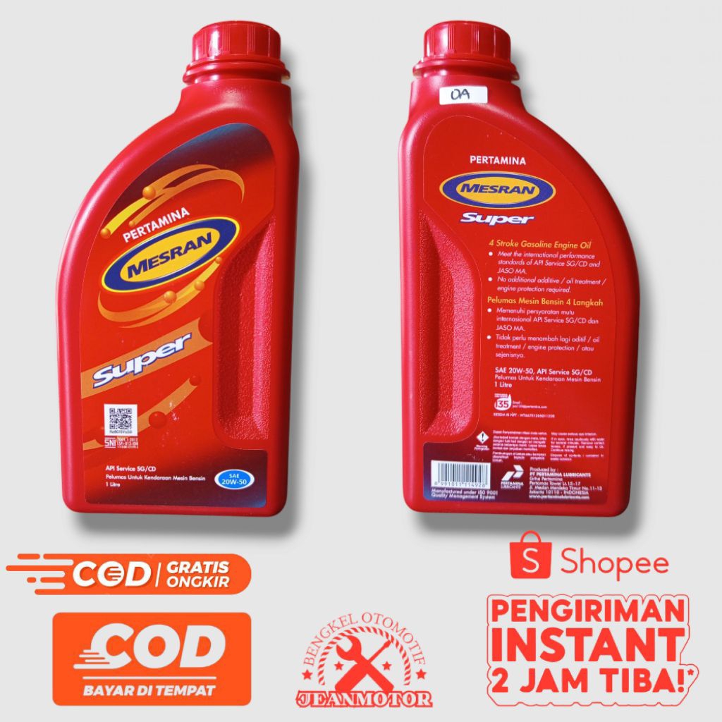 Jual OLI PERTAMINA MESRAN SUPER 20W-50 1L 100% ASLI ORIGINAL | Shopee ...
