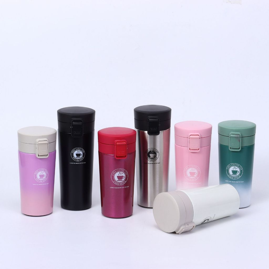 Jual Termos Kopi Gradasi Pelangi/ Mug Kopi Kustom Warna Gradasi Stainless Steel Mug 380ML ...