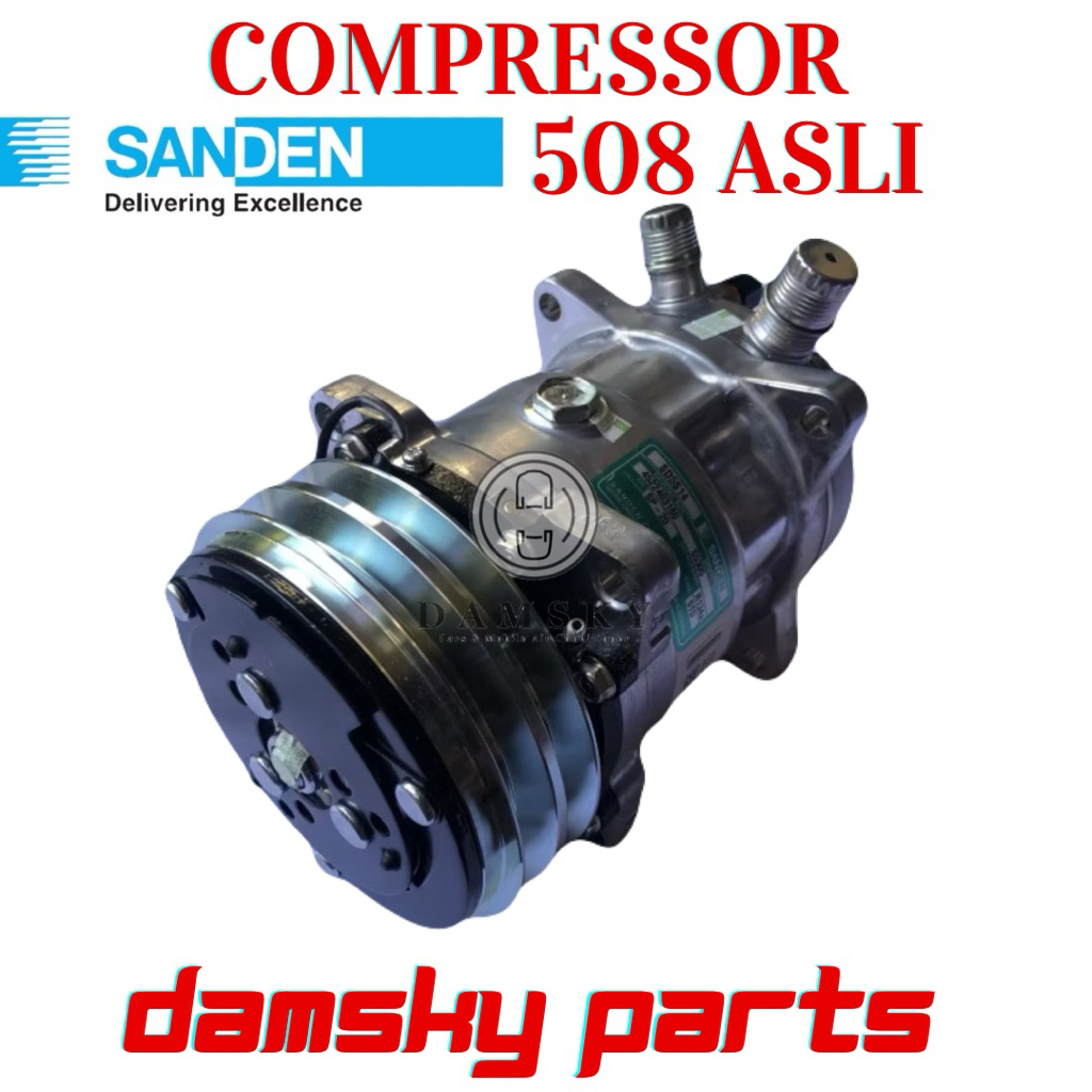 Jual Kompresor Compressor AC Mobil Sanden 508 Asli 12 Volt / 24 Volt ...