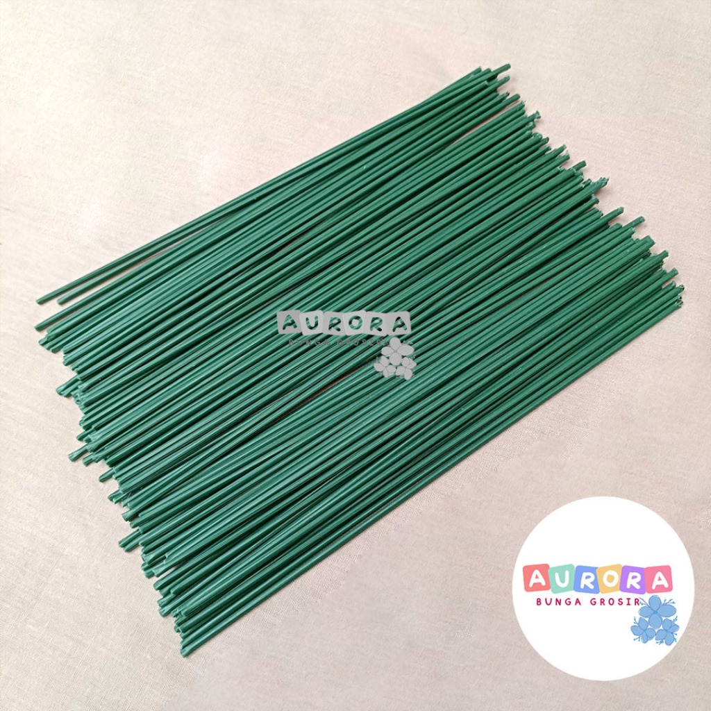Jual Floral wire Tangkai Bunga Kawat Hijau Panjang 20cm Tangkai Bunga ...
