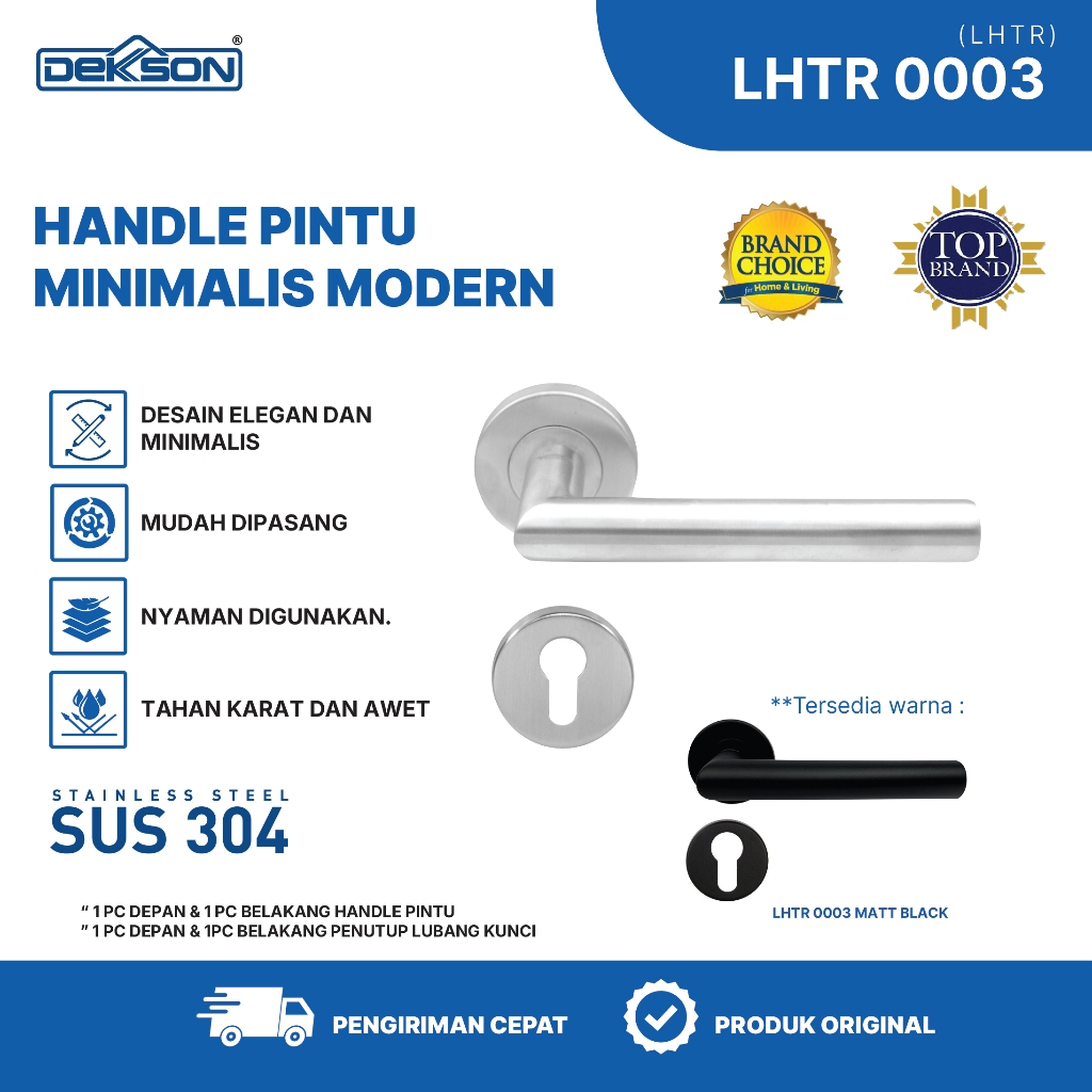 Jual DEKKSON Lever Handle Tube Rose Gagang Pintu LHTR 0003 SUS 304 | Shopee Indonesia