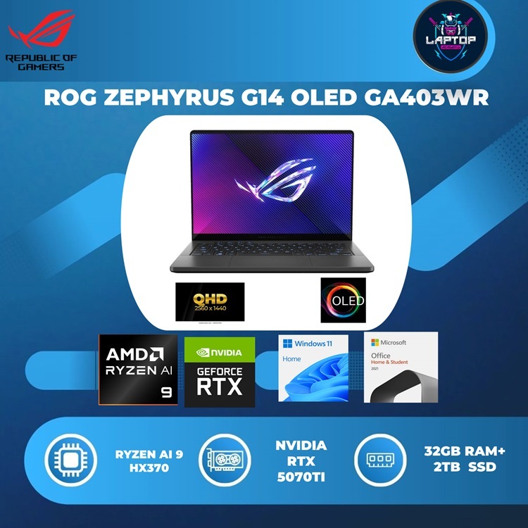 Jual ASUS ROG ZEPHYRUS G14 OLED GA403WR RYZEN AI 9 HX370 RTX5070TI 12GB ...