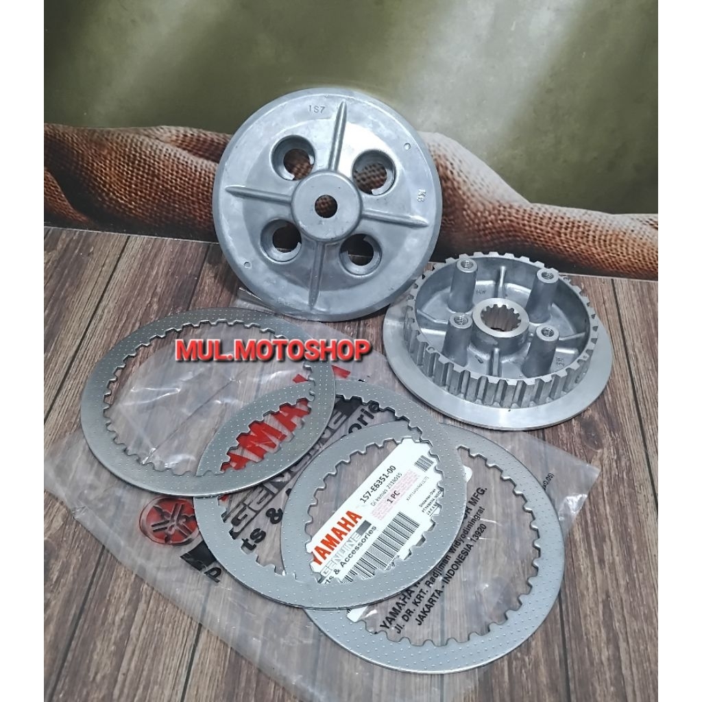 Jual RUMAH KAMPAS KOPLING KAKI 4 + LAWAN + PLAT BESI GESEK MOTOR YAMAHA JUPITER MX OLD LAMA ...