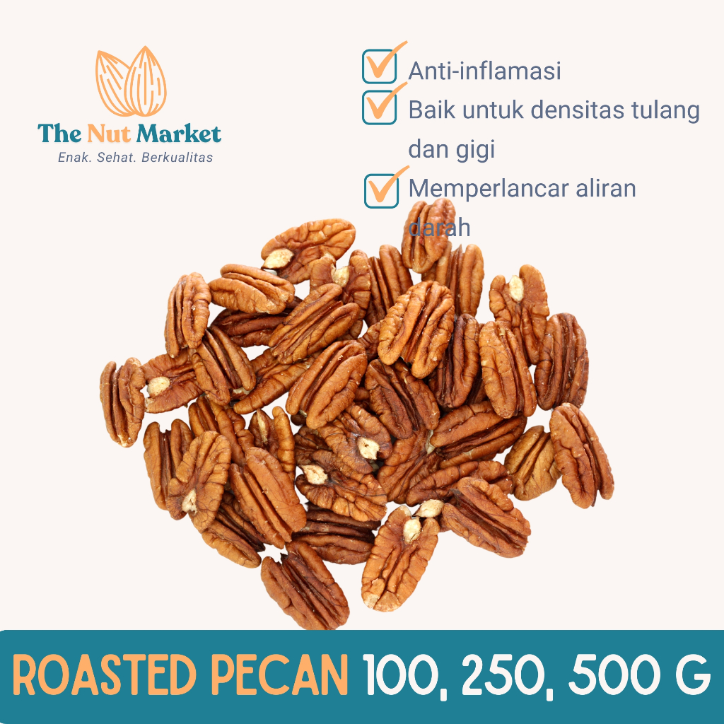 Jual Pecan Nuts Roasted 100, 250, 500 gram (panggang) | Shopee Indonesia