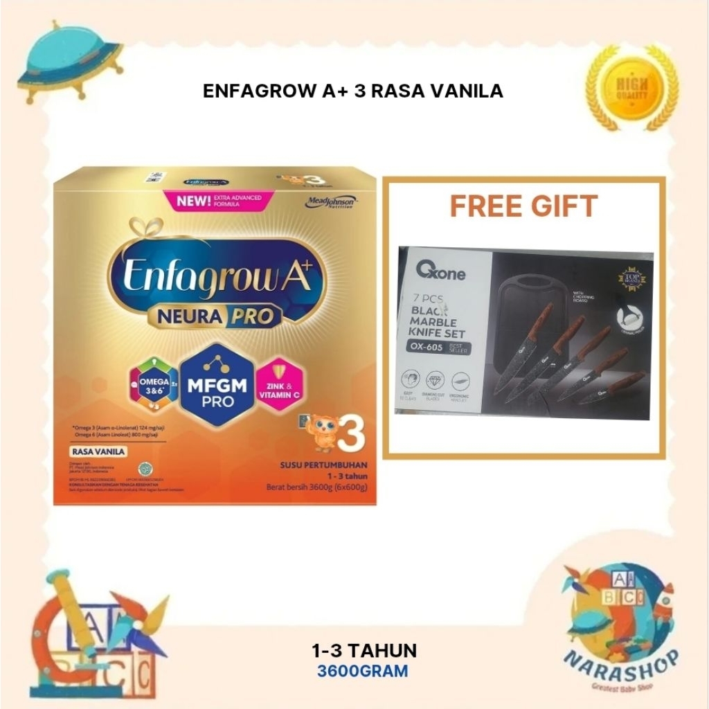 Jual Enfagrow A+ Tahap 3 Rasa Vanila Kemasan 3600 gram (EXP JUNI 2026 ...