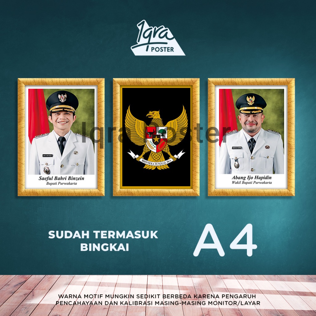 Jual Foto Bupati Purwakarta Wakil dan Garuda - Hiasan Dinding Poster ...