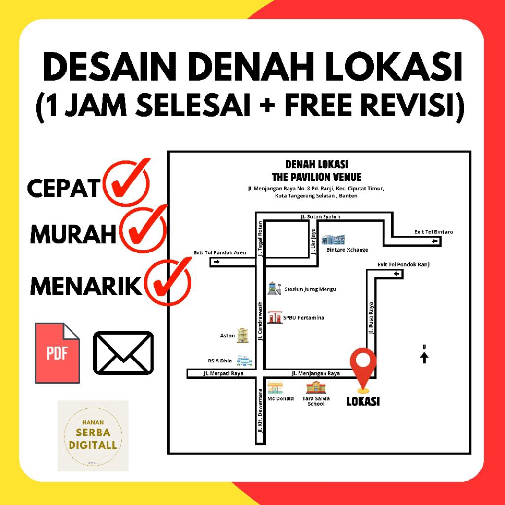 Jual DESAIN DENAH/PETA CUSTOM SELESAI 1 JAM - DESIGN DENAH LOKASI ...