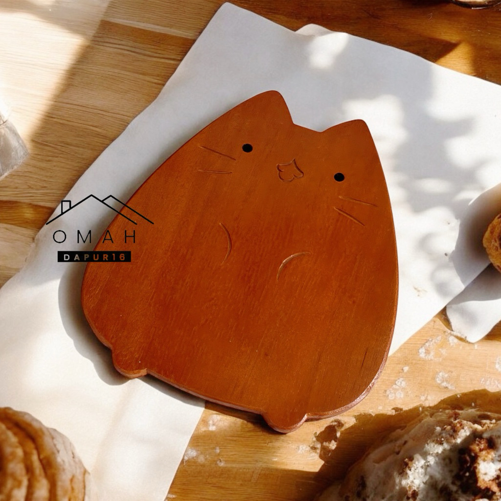 Jual Talenan Kayu Estetik Aestetic Meoww | Wooden Cutting Board ...