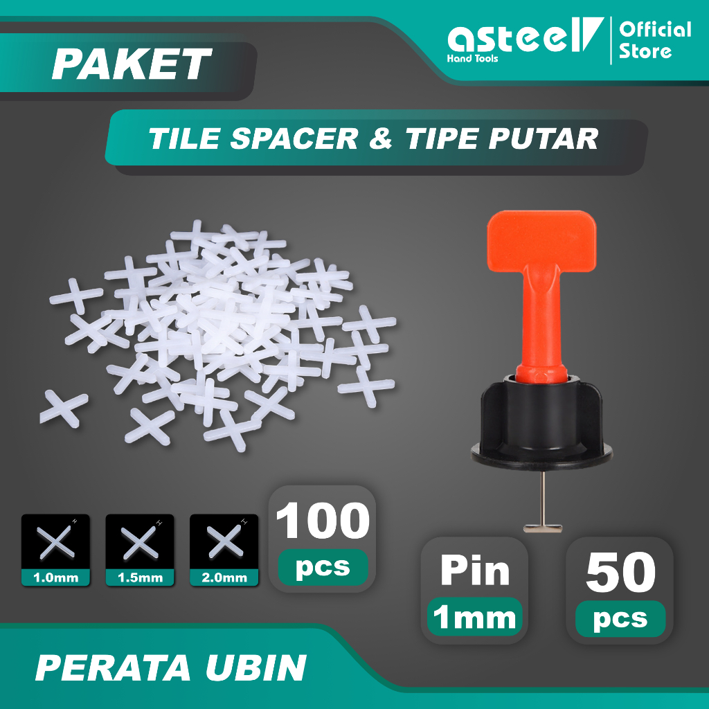 Jual ASTEEL Paket Alat Perata Keramik Tipe Putar dan Tile Spacer Mudah ...