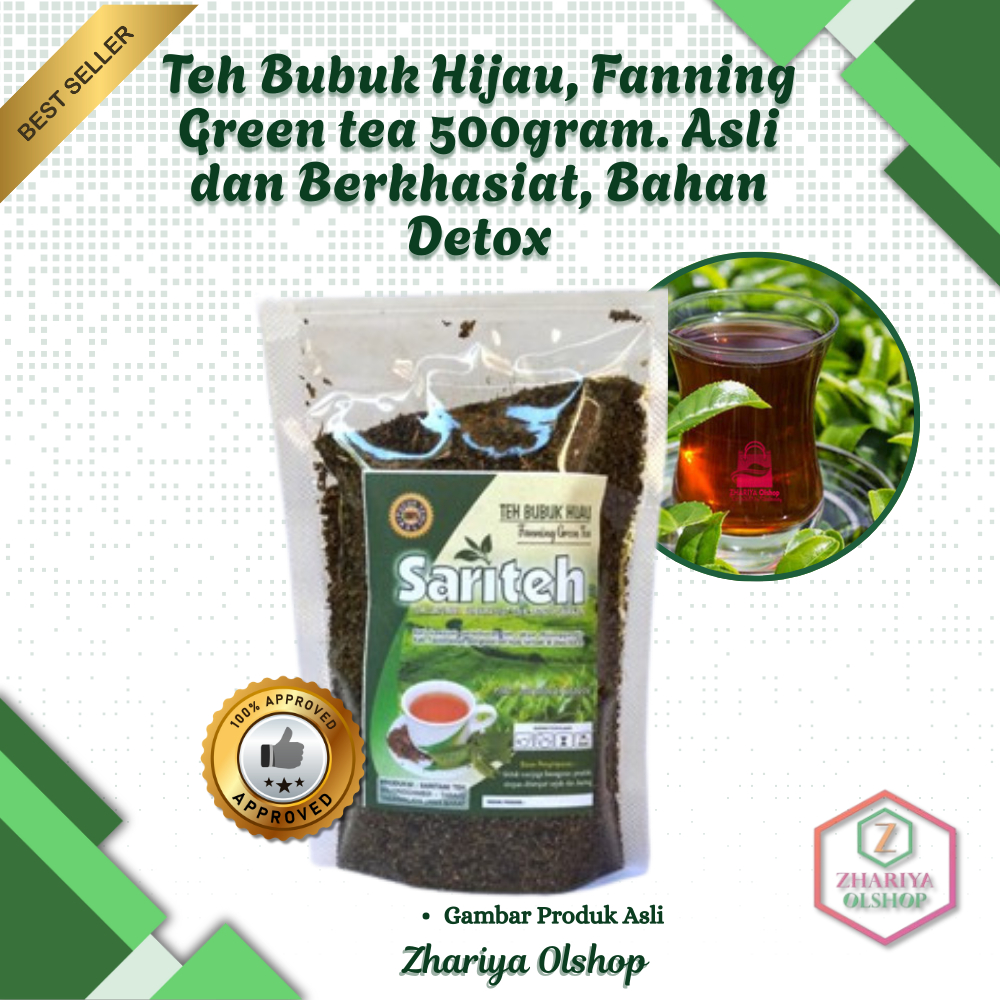 Jual Teh Bubuk Hijau, Fanning Green tea 500gram. Asli dan Berkhasiat ...