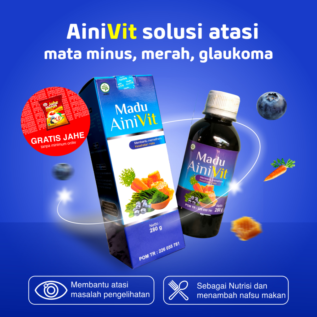 Jual Aini Vit obat herbal mata minus dan buram madu vitamin kesehatan ...