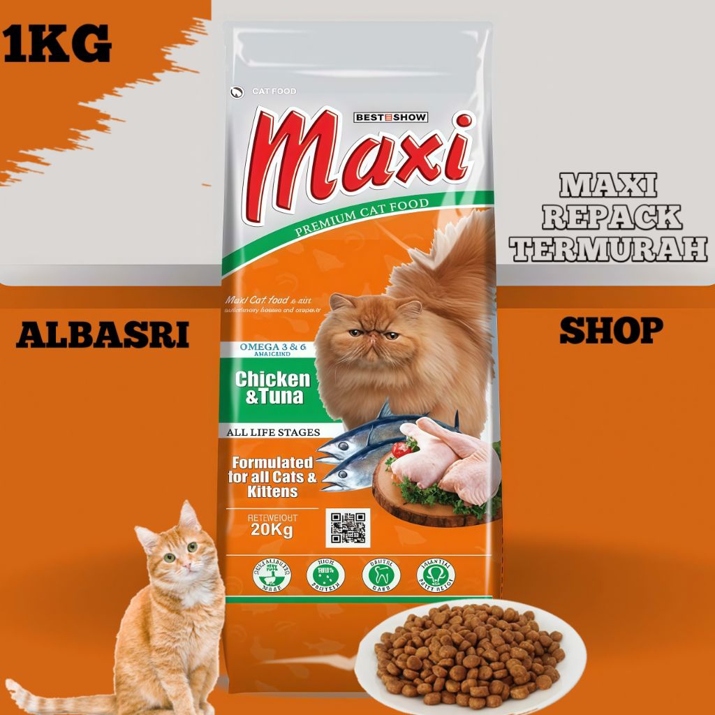 Jual Maxi Cat Food Kitchen Adult Makanan Kucing Repack 1Kg | Shopee ...