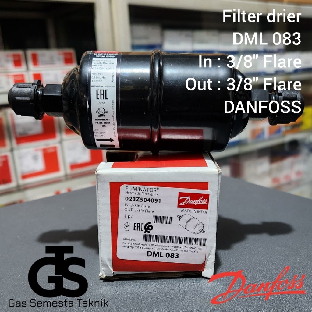Jual FILTER DRIER DML 083 3/8" DANFOSS | ELIMINATOR FILTER DRIER DML ...