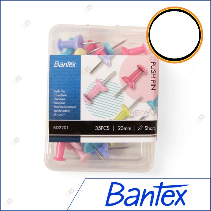 Jual Bantex push pin pastel 23mm 35pcs BD2201 | Shopee Indonesia