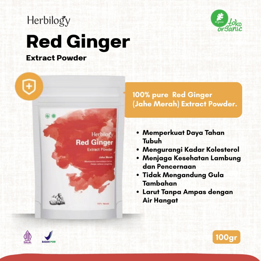 Jual Herbilogy Red Ginger Powder Extract (100gr) Jahe Merah untuk Daya ...