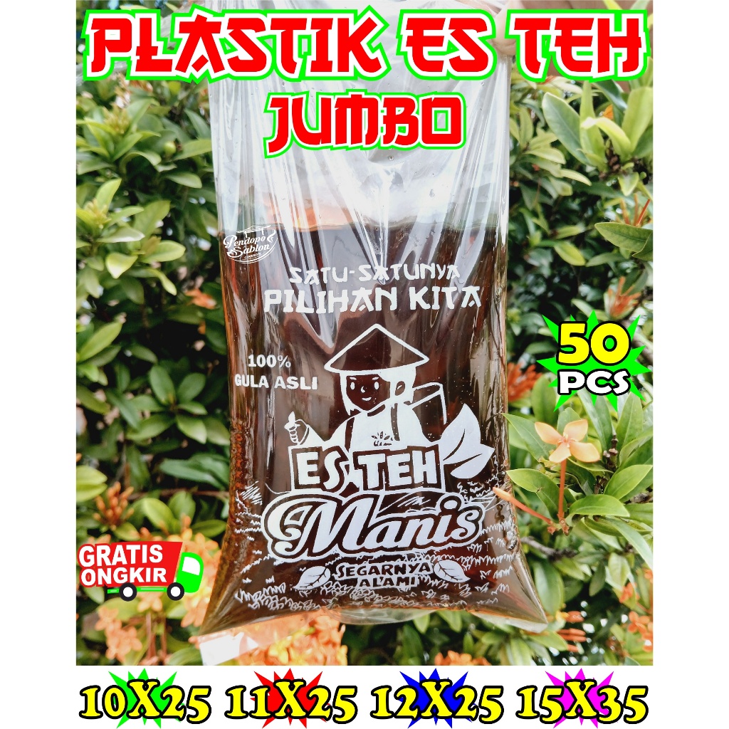 Jual Plastik kekinian ES TEH JUMBO isi 50 pcs kemasan es /cup of tea ...