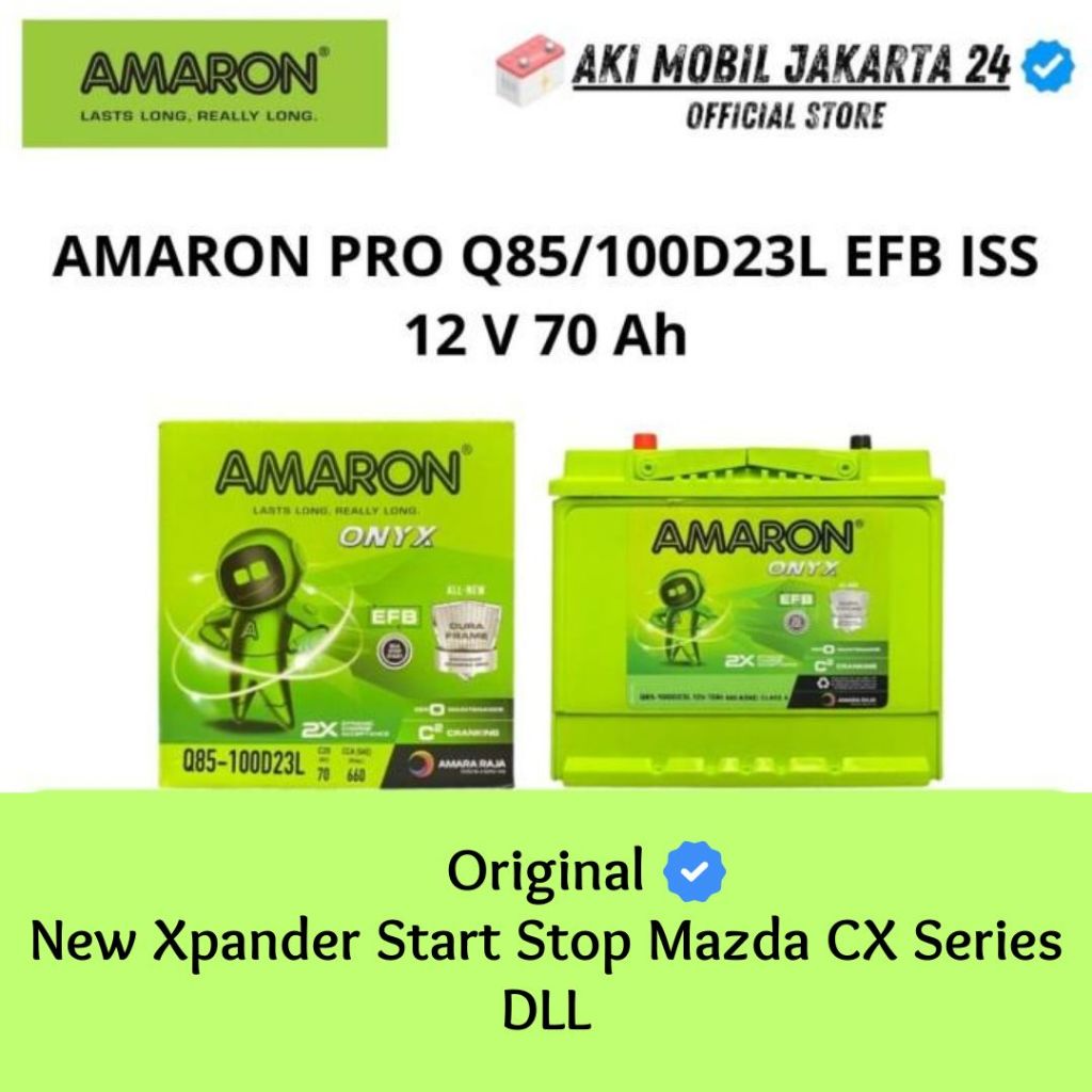 Jual AKI AMARON Q85 ISS EFB 12 V 70 Ah NEW XPANDER START STOP MAZDA CX ISS | Shopee Indonesia