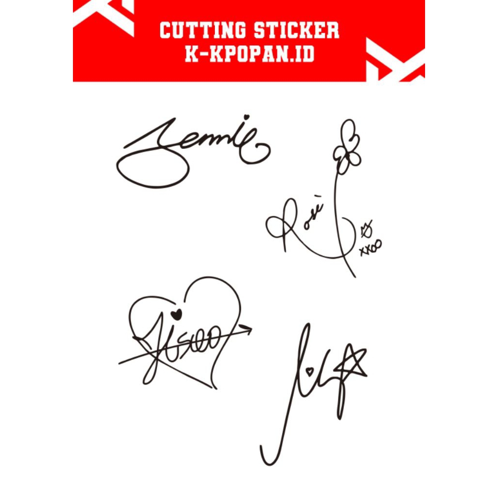 Jual CUTTING STICKER TANDA TANGAN BLACKPINK BY K-KPOPAN (MIN ORDER 10 ...