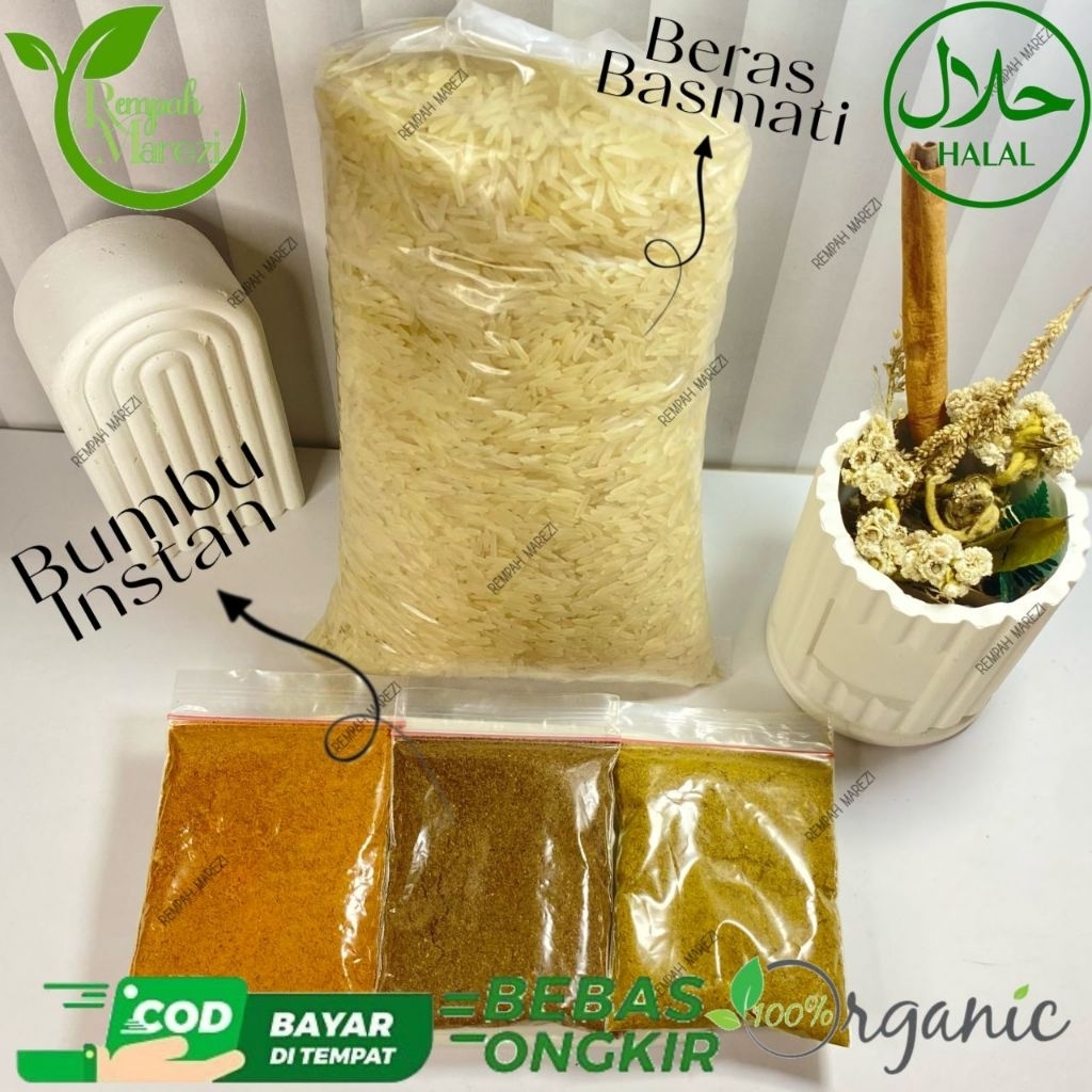 Jual beras basmati 500gr plus bumbu kebuli ( arabian food ) | Shopee ...