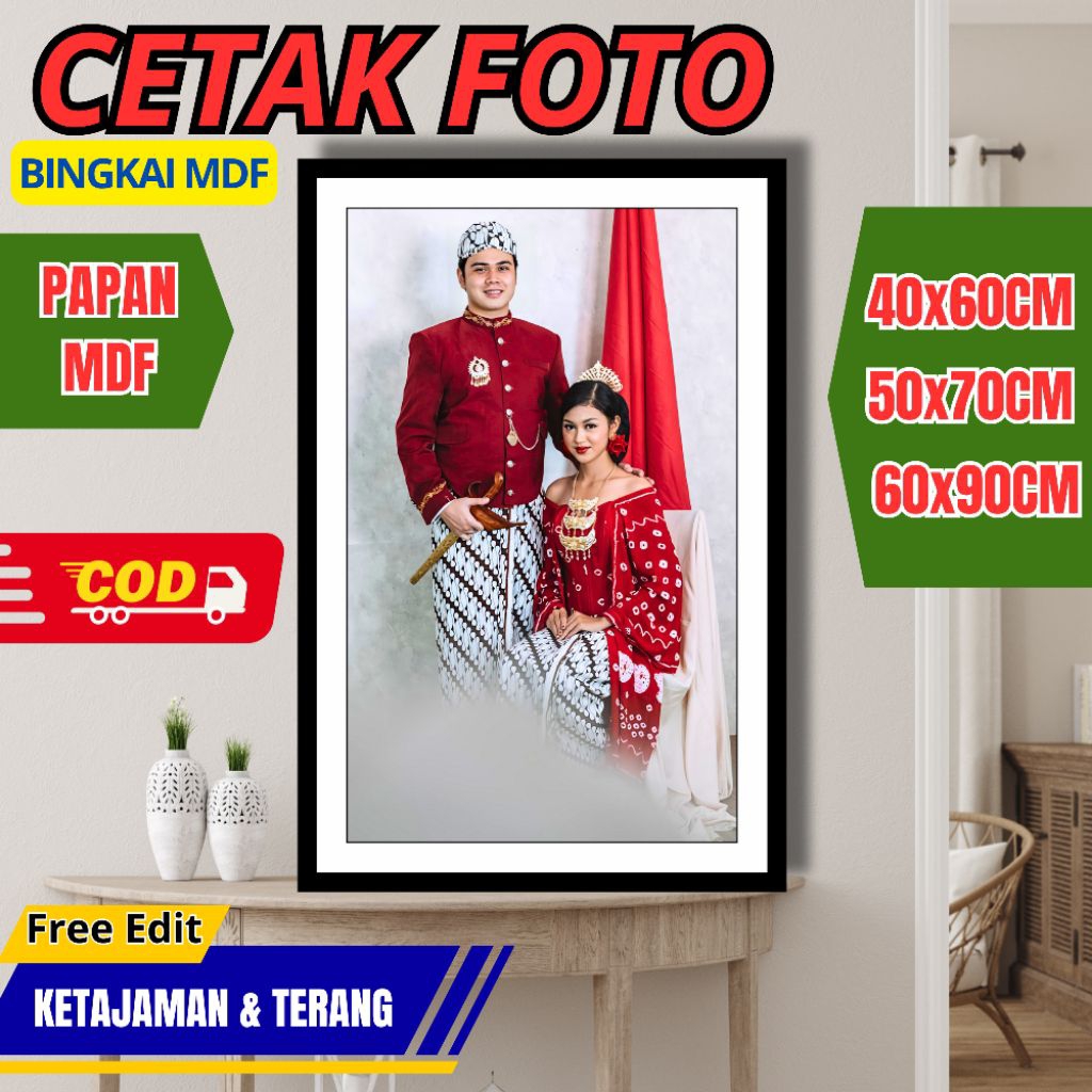 Jual CETAK FOTO + BINGKAI MDF BESAR JUMBO 16R 20R 24R, Cetak foto ...