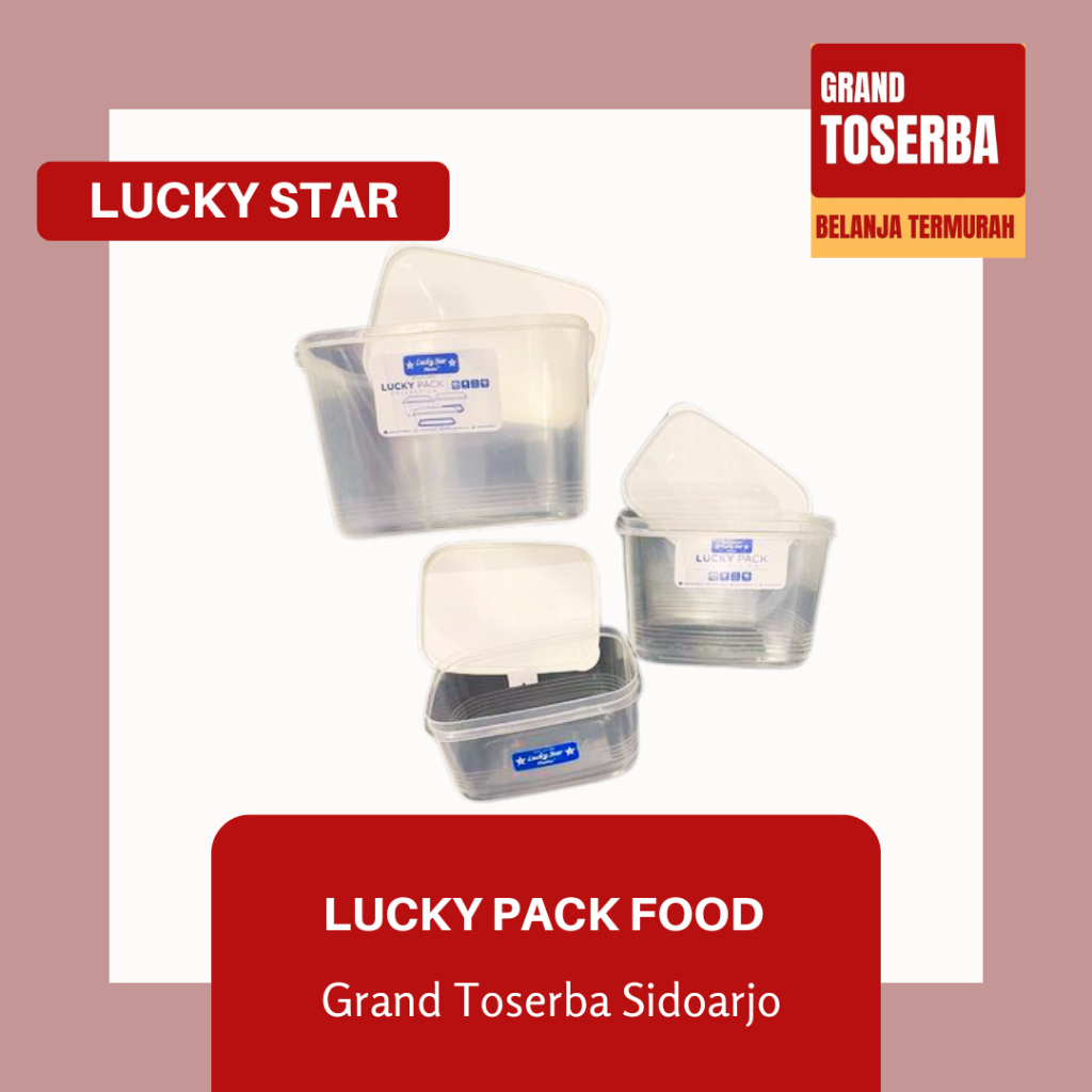 Jual LUCKY STAR TOPLES PENYIMPAN MAKANAN 600ml - 1800ml / LUCKY PACK ...