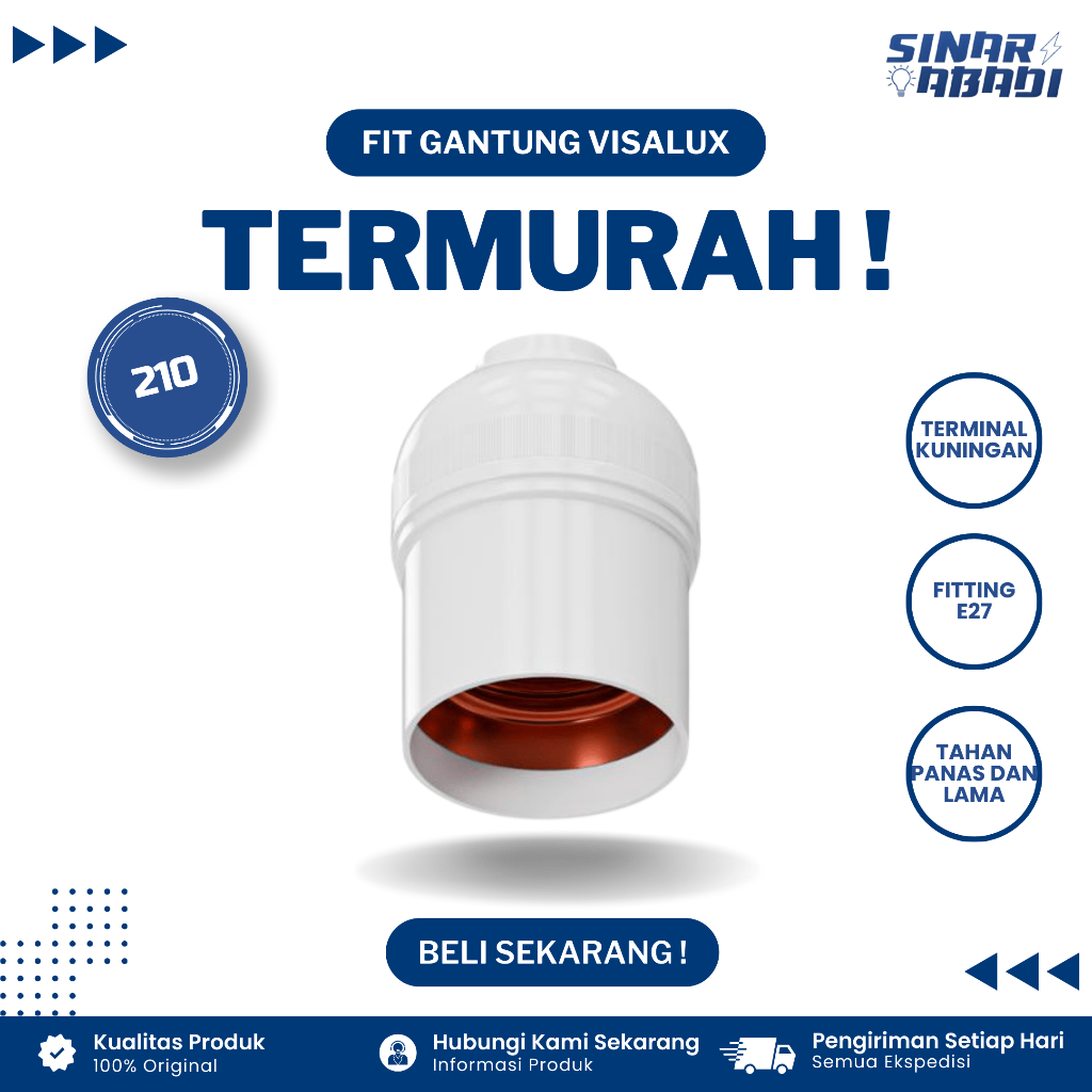 Jual Visalux Fitting Gantung Putih E27 VFG210W | Shopee Indonesia