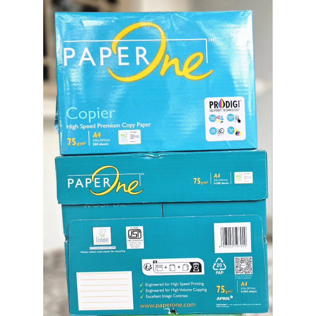 Jual kertas HVS putih A4 75gr paper one ( per 5 Rim ) | Shopee Indonesia