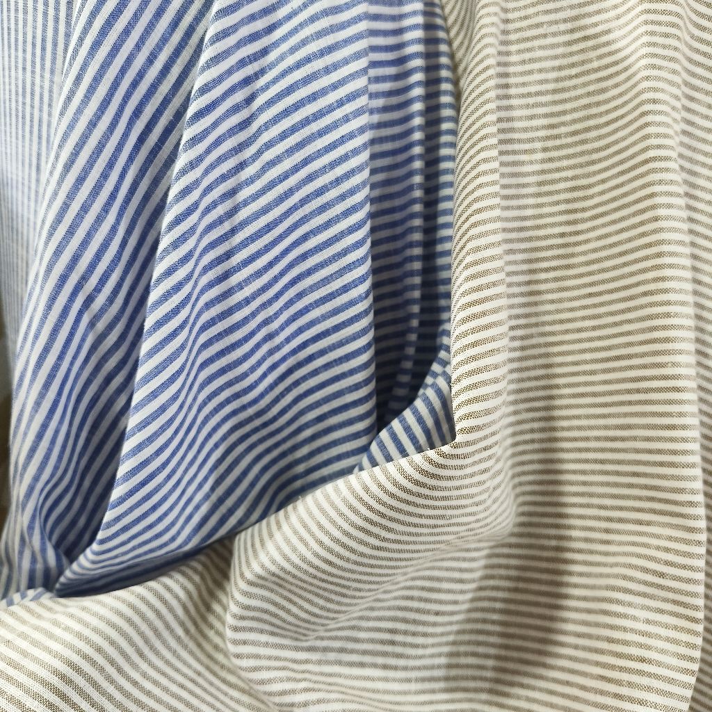 Jual PROMO!! Kain Katun Linen Motif Salur Premium/Kain Katun Linen Motif/Katun Linen Meteran ...