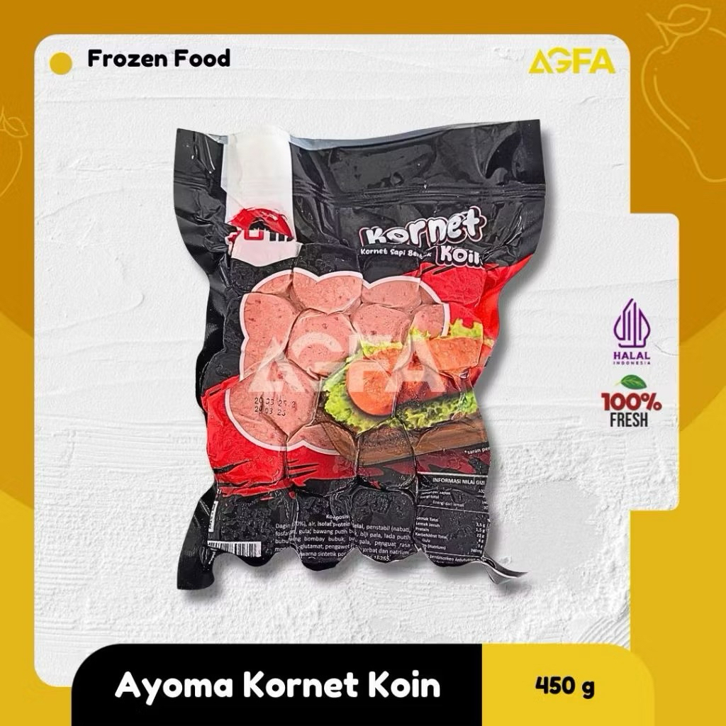 Jual Kornet Sapi Kotak Ayoma 450 Gr / Kornet Koin / Kornet Coin ...
