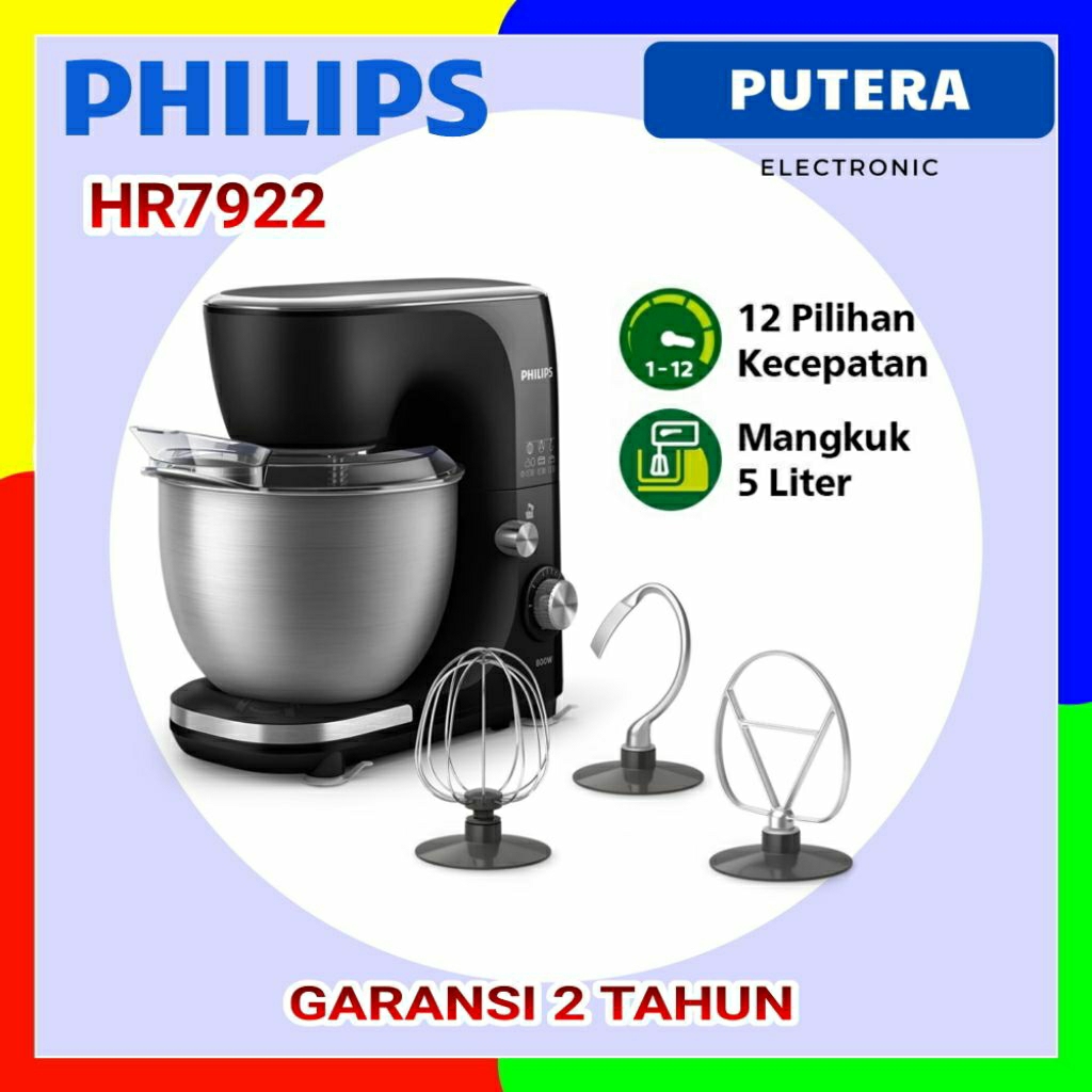 Jual PHILIPS HR7922 ORIGINAL Stand Mixer HR7922/90 Kitchen Machine Pro ...