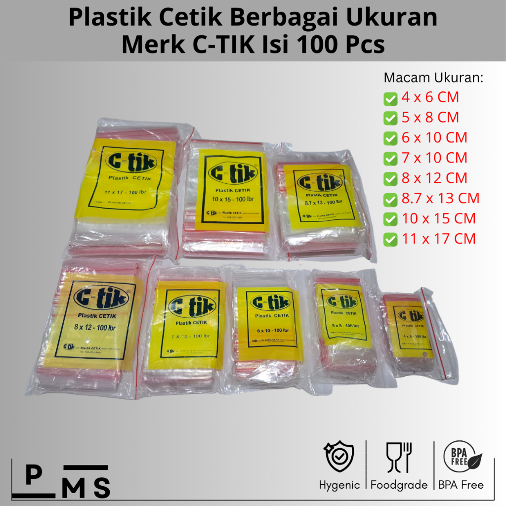 Jual Kantong Plastik Klip Ziplock Bening Ctik - Plastik Cetik Klip ...