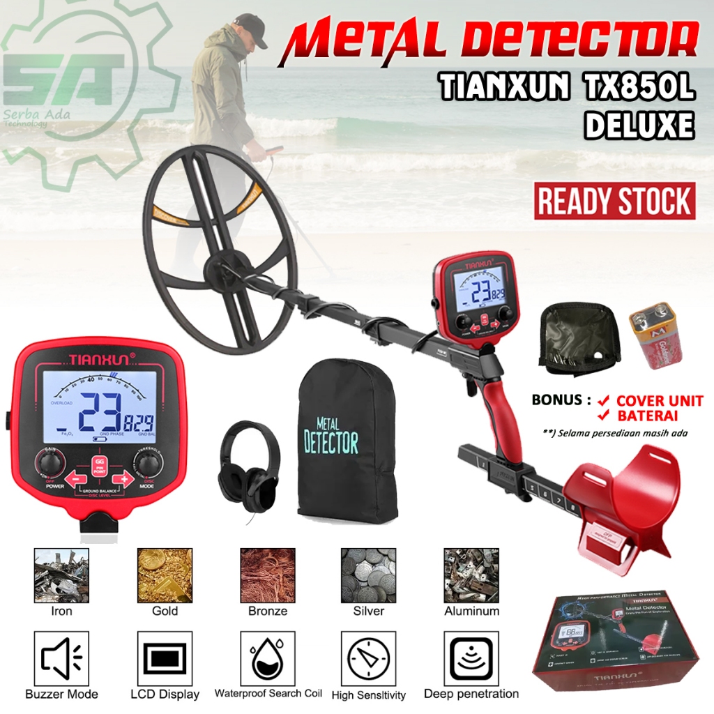 Jual TIANXUN METAL DETECTOR TX850 RED TX 850 TX-850 PLUS UNDERGROUND ...