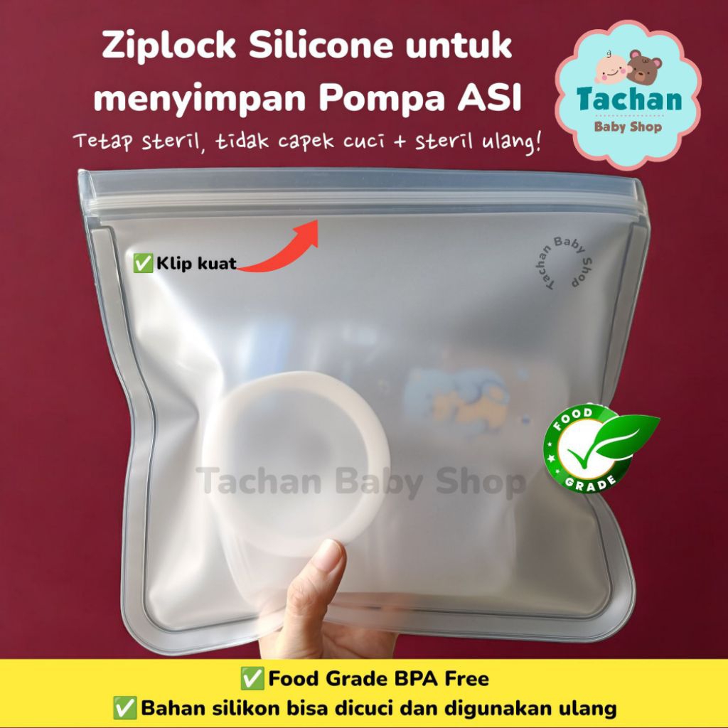Jual Ziplock Silicone penyimpanan corong pompa asi agar Steril bisa ...