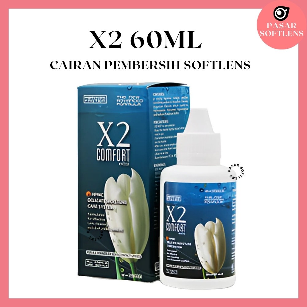 Jual GROSIR (8200) CAIRAN PEMBERSIH SOFTLENS X2 60ML / X2 COMFORT 60 ML | Shopee Indonesia