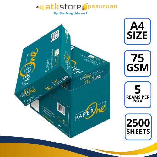 Jual (BISA INSTAN) Kertas HVS Paperone A4 75 Gram Gsm 1 Box (Isi 5 rim ...