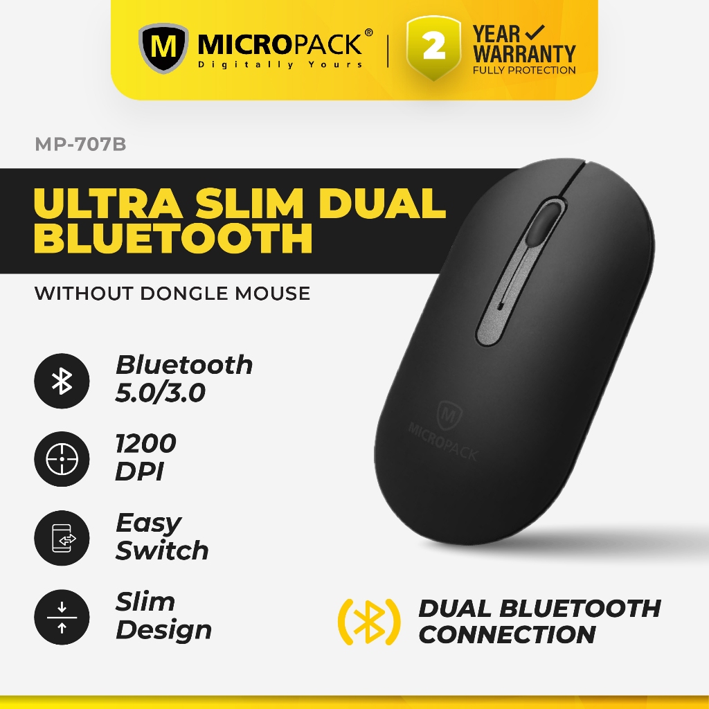 Jual Mouse Dual Bluetooth 5.0 & 3.0 Micropack Inspire 2 - MP-707B-BK INSPIRE2 | Shopee Indonesia