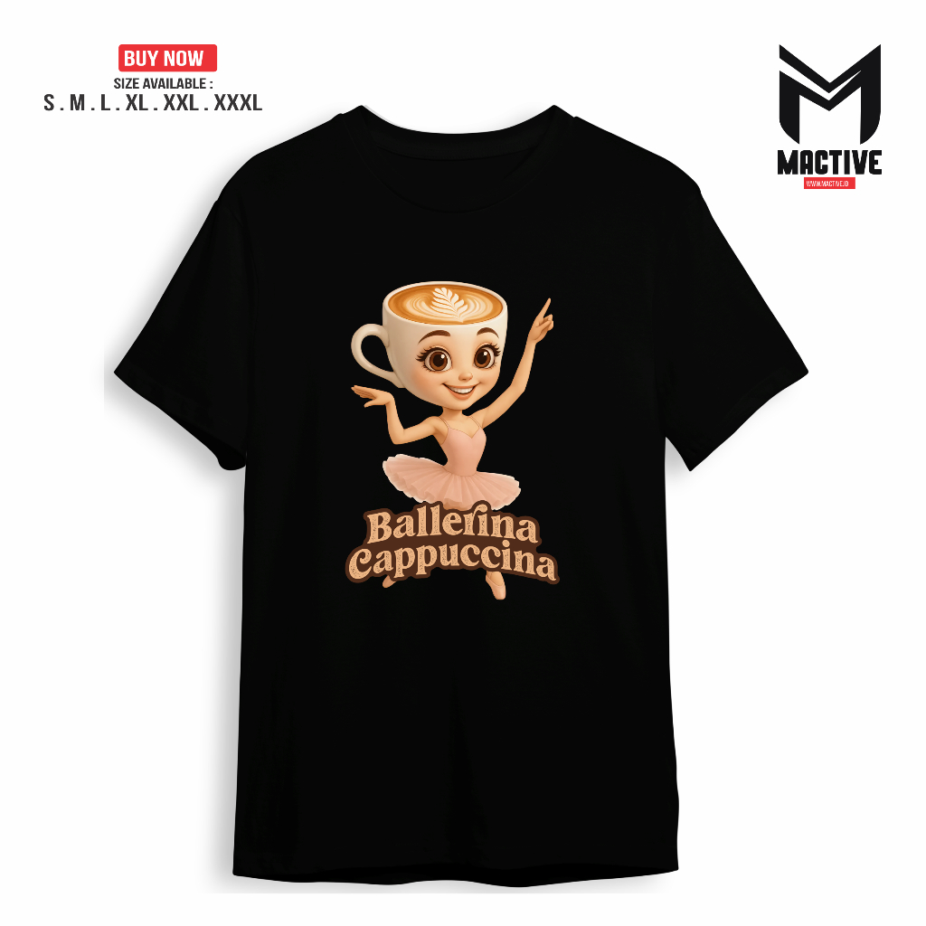 Jual KAOS BALLERINA CAPPUCCINA ANOMALI VIRAL KAOS SABLON CUSTOM COMBED ...