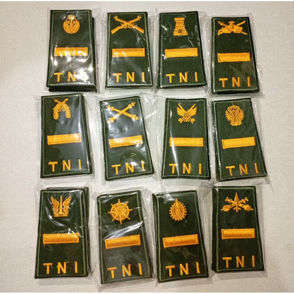Jual Pangkat Letnan Dua (Letda) Lis Hijau Staff PDH TNI AD Multi Corps ...