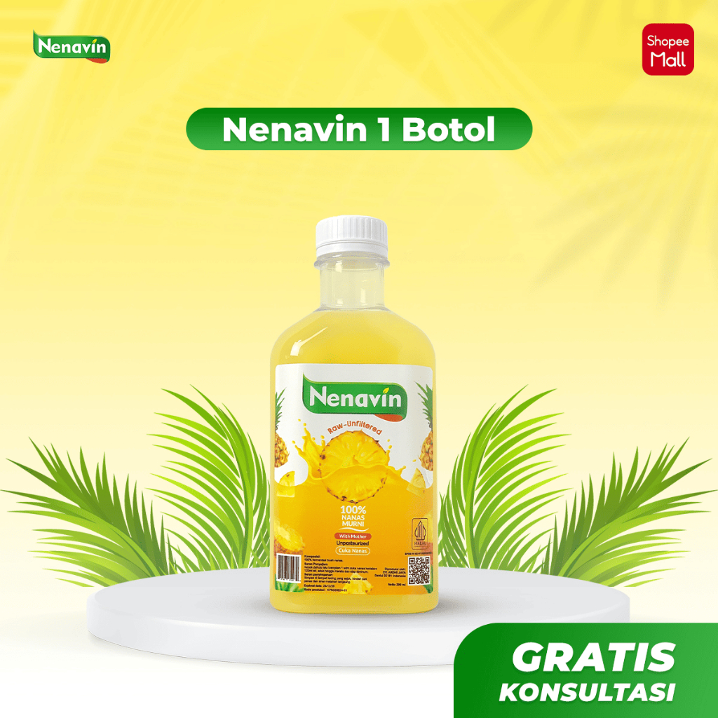 Jual Nenavin Official Cuka Nanas 300ml With Mother – 1 Botol | Shopee Indonesia