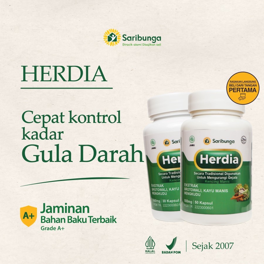 Jual HERDIA Herbal Premium Grade A+ Asli Original Obat Diabetes Dan ...
