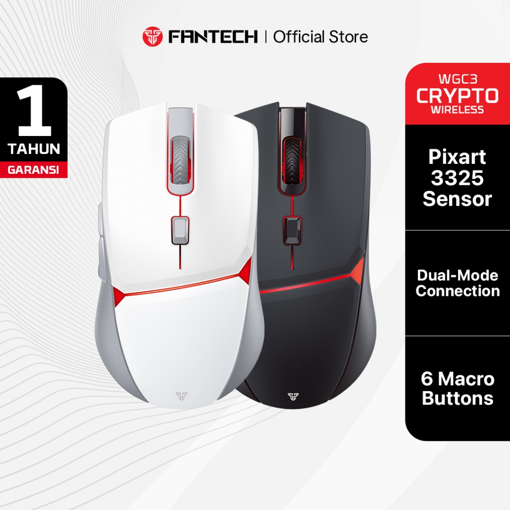 Jual Fantech DUAL MODE Wireless Mouse Gaming WGC3 Rechargeable PIXART 3325 | Shopee Indonesia