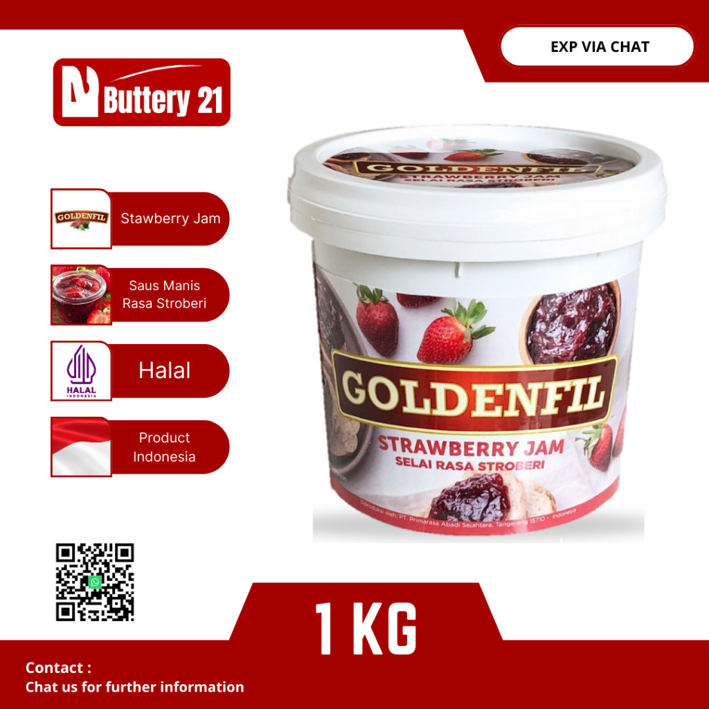 Jual GOLDENFIL STRAWBERRY JAM 1 KG/SELAI RASA STROBERI 1 KG/SELAI ...