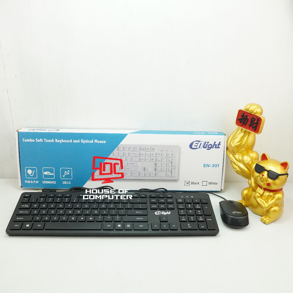 Jual KEYBOARD MOUSE ENLIGHT EN-301 USB - HITAM EN301 | Shopee Indonesia
