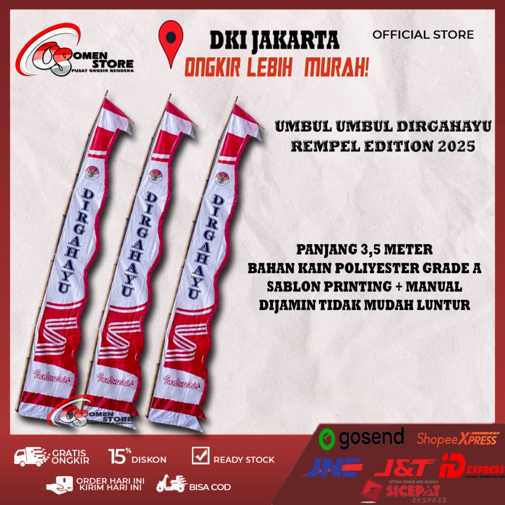 Jual BENDERA UMBUL UMBUL DIRGAHAYU REMPEL | Limited Edition | Shopee ...