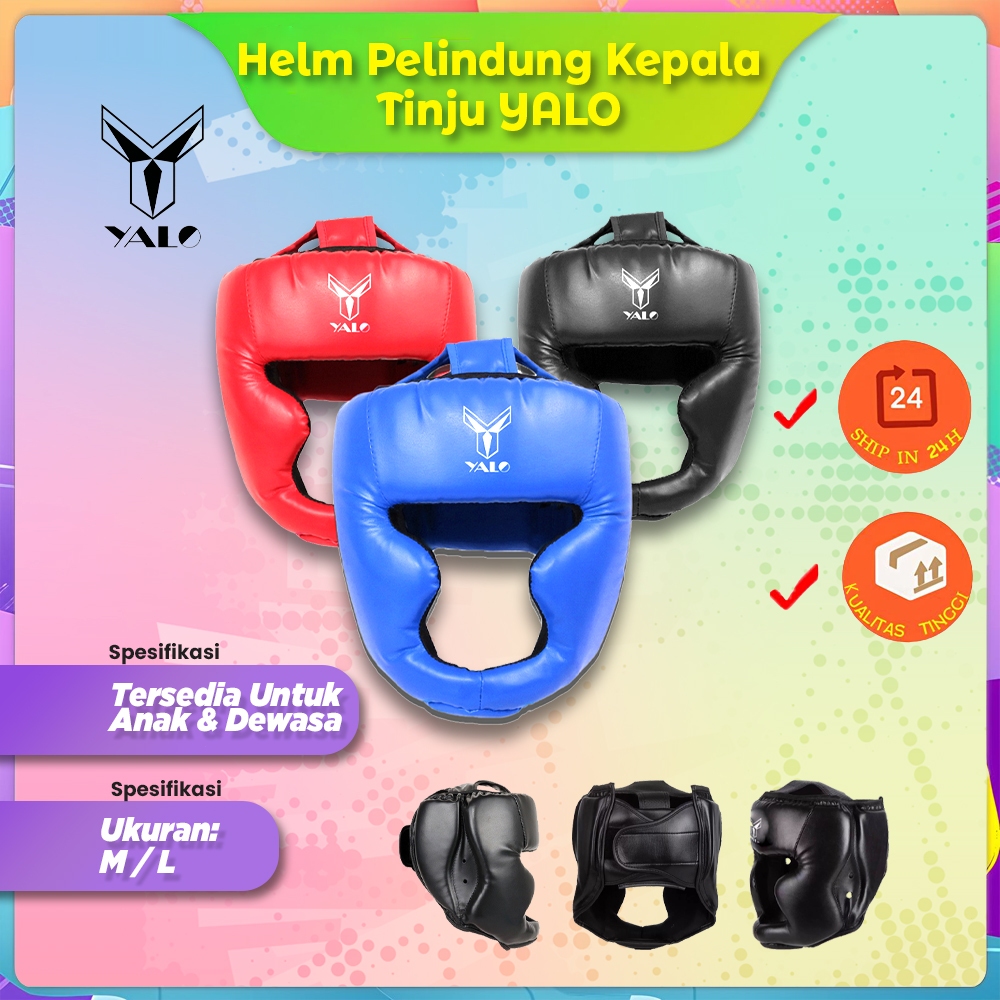 Jual Helm Pelindung Kepala Tinju YALO | Headgear Boxing, MMA, Karate ...