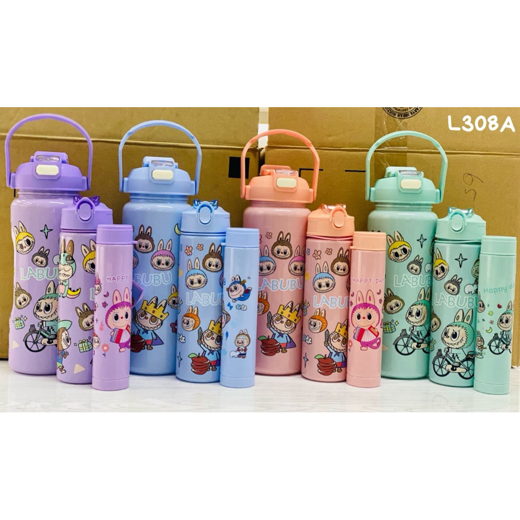 Jual Botol Minum Beranak 3in1 KARAKTER - Botol Anak Sekolah - Botol Minum Karakter Labubu Sanrio ...