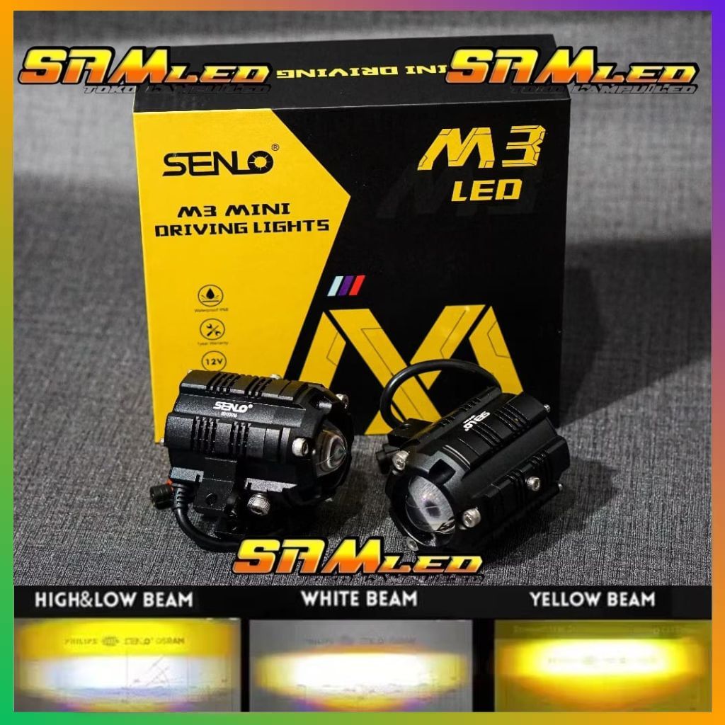 Jual MINI PROJIE SENLO M3 V3 BLUE LENS 50 WATT FOGLAMP LASER LAMPU ...