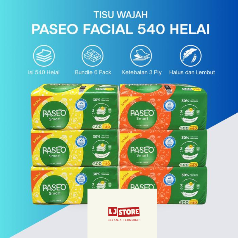 Jual [PAKET PROMO] Tisu Tissue PASEO 540s Sheet / Tisu Facial (Isi Tisu ...