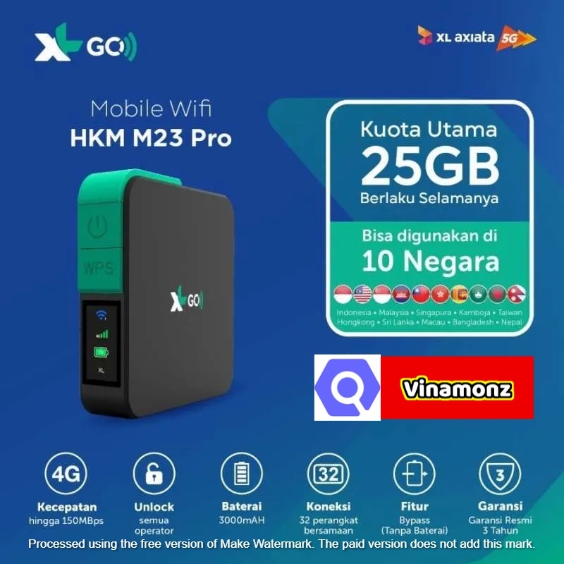 Jual Modem 4G MiFi WiFi XL GO HKM M23 Pro N3 Free 25GB | Shopee Indonesia