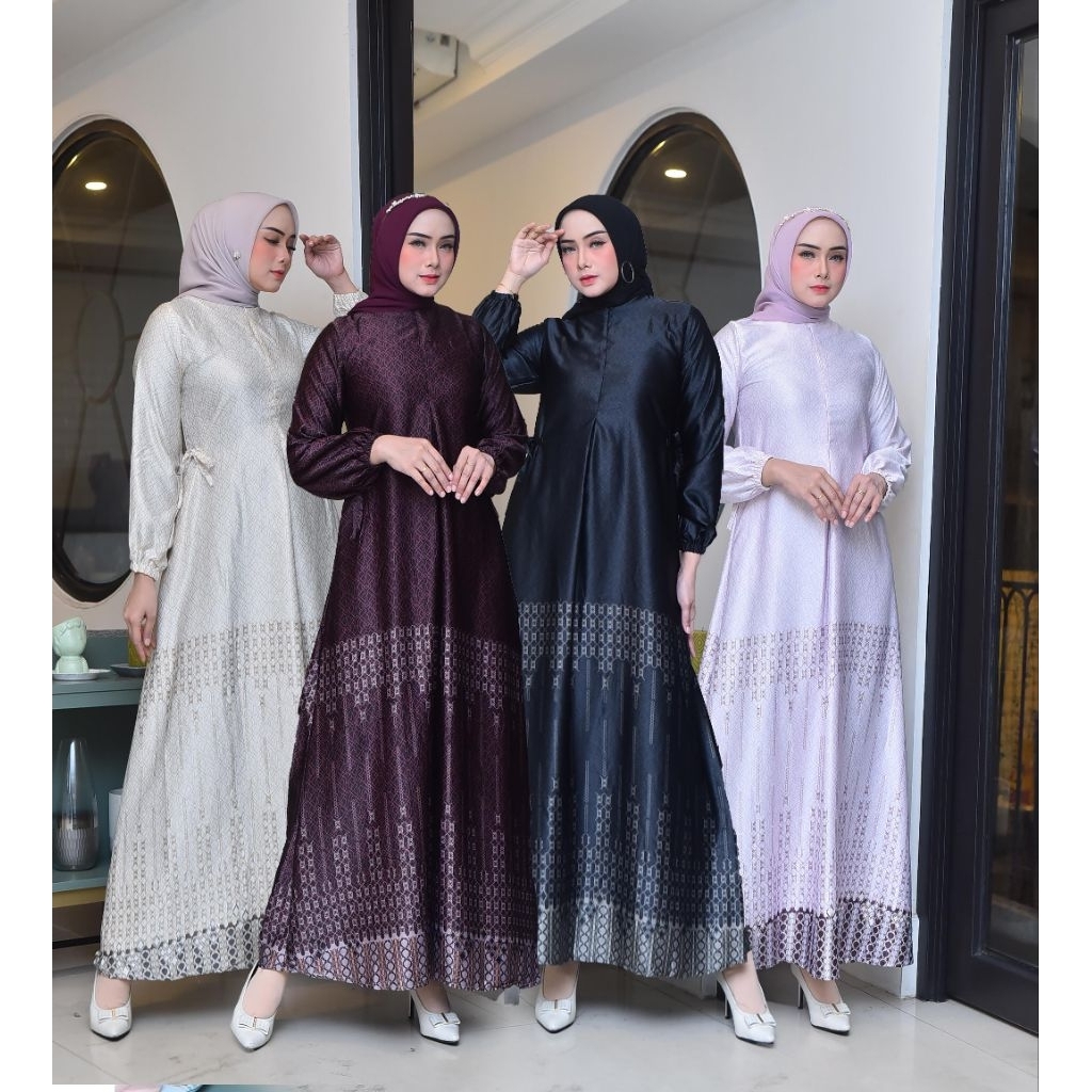 Jual Melisa – Gamis Silk Premium Elegan Terbaru | Adem Jatuh | Jumbo ...